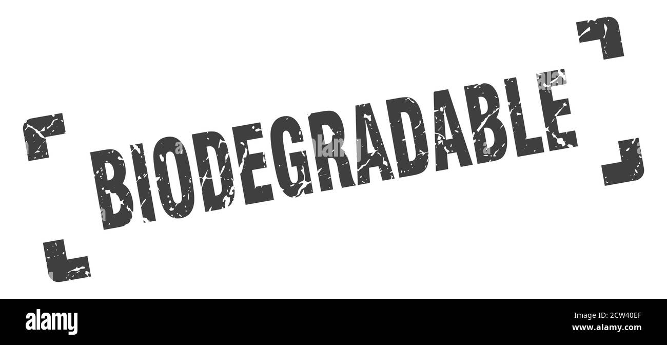 Biodegradable sticker sign on Black and White Stock Photos & Images - Alamy