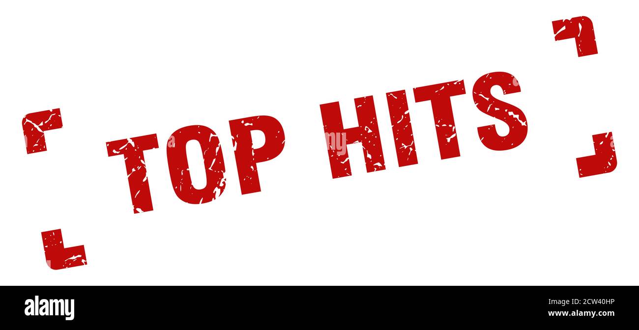 top hits stamp. square grunge sign on white background Stock Vector Image & Art - Alamy