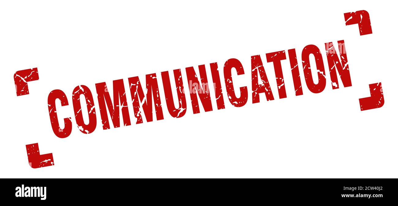 communication stamp. square grunge sign on white background Stock ...