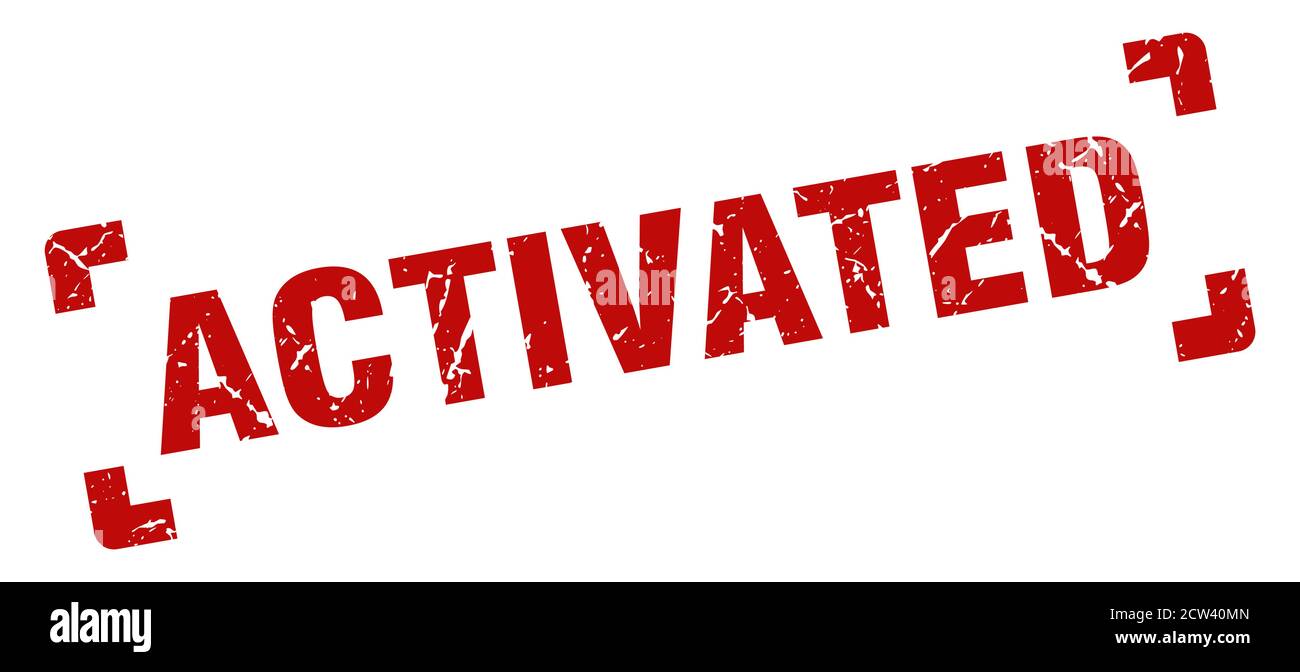 activated stamp. square grunge sign on white background Stock Vector ...