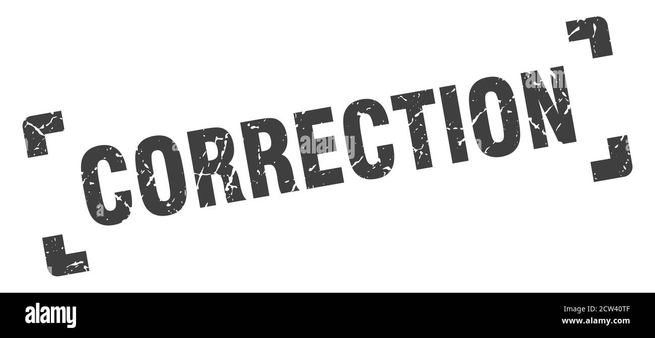 correction stamp. square grunge sign on white background Stock Vector ...