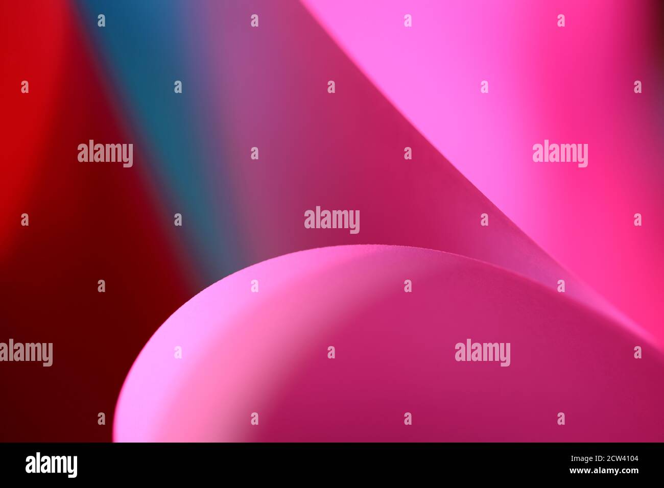 The abstract picture of curved paper in the vivid color light Stock ...