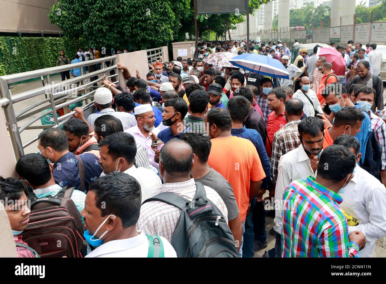 Dhaka, Bangladesh - September 27, 2020: Migrant worker’s seeking to go ...