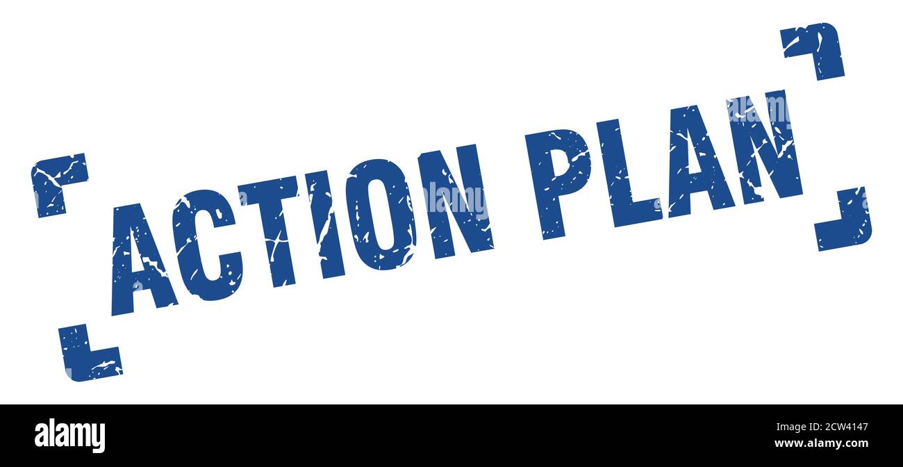 action plan stamp. square grunge sign on white background Stock Vector ...