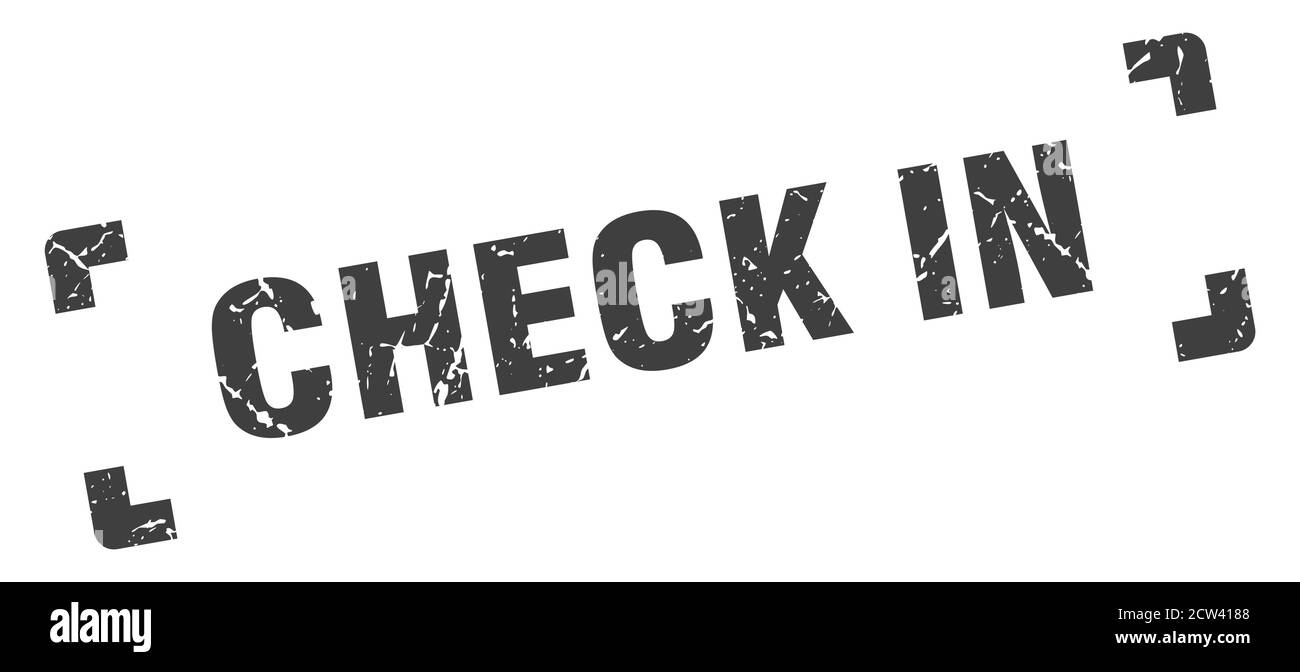 check in stamp. square grunge sign on white background Stock Vector Image & Art - Alamy