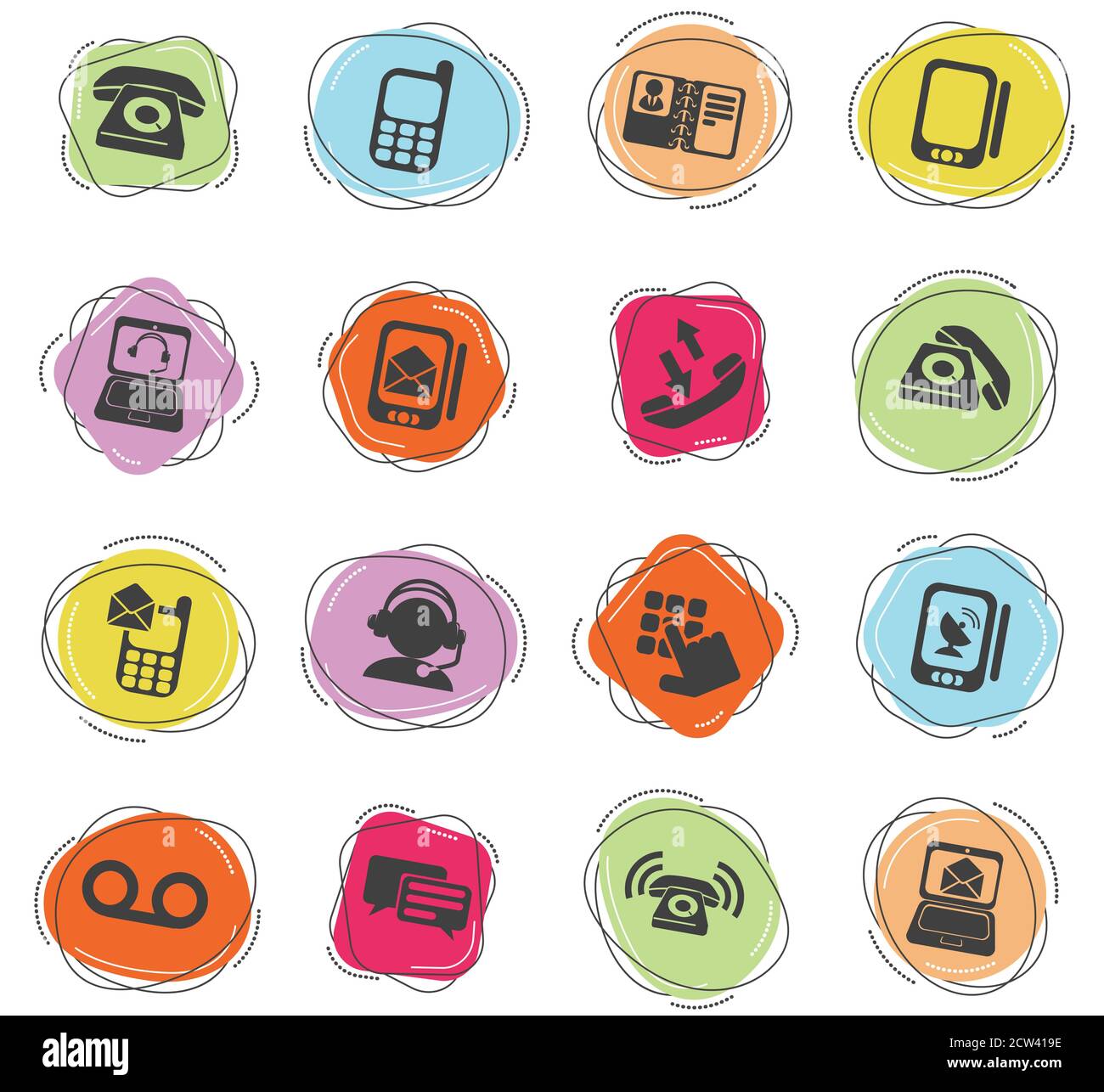 Telephone Icon Set Stock Vector Image & Art - Alamy