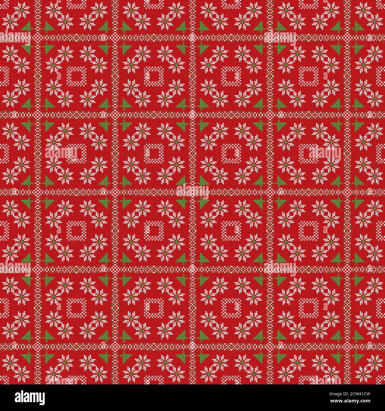Christmas background pattern red green and white Stock Photo - Alamy