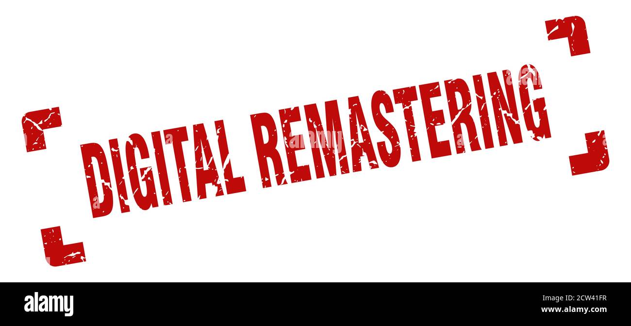 digital remastering stamp. square grunge sign on white background Stock ...