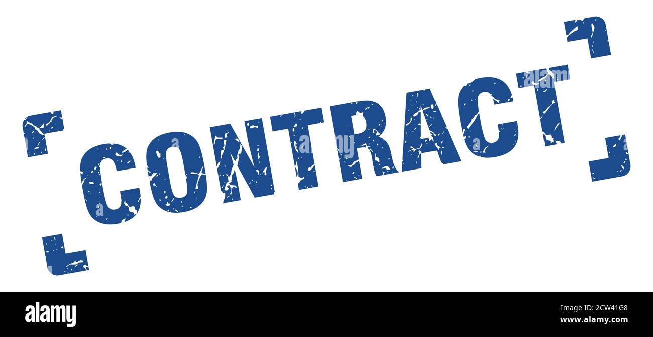 contract stamp. square grunge sign on white background Stock Vector ...