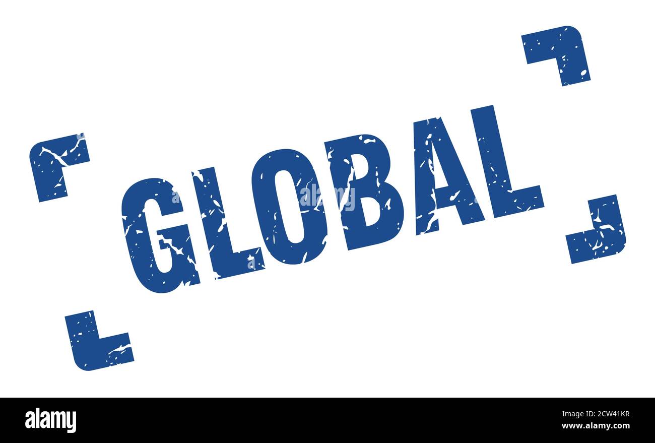 global stamp. square grunge sign on white background Stock Vector Image ...
