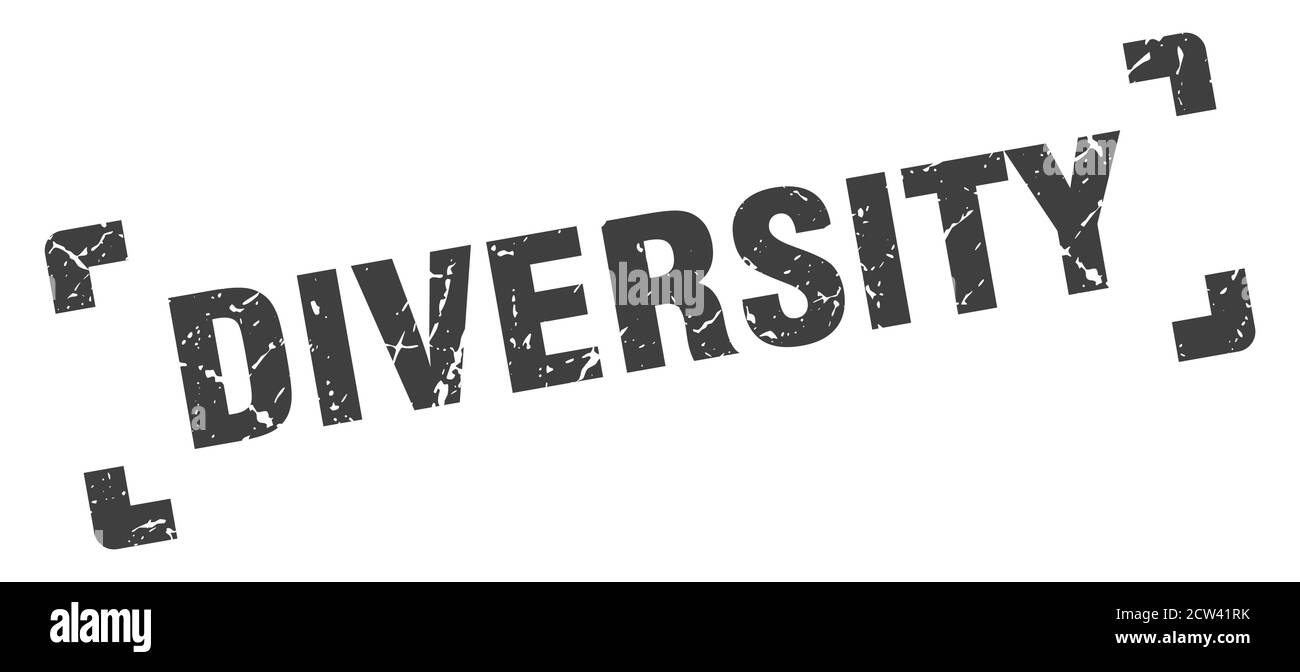 diversity stamp. square grunge sign on white background Stock Vector ...