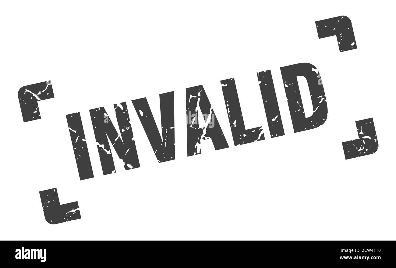 invalid stamp. square grunge sign on white background Stock Vector ...