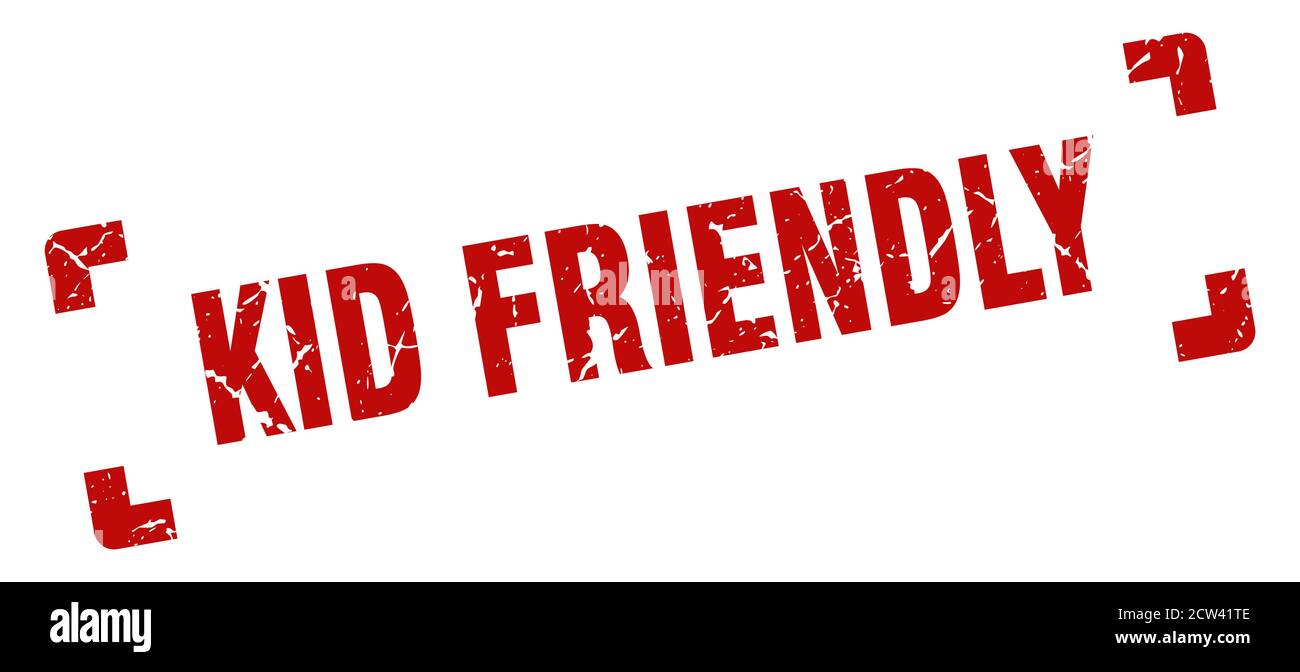 kid friendly stamp. square grunge sign on white background Stock Vector ...