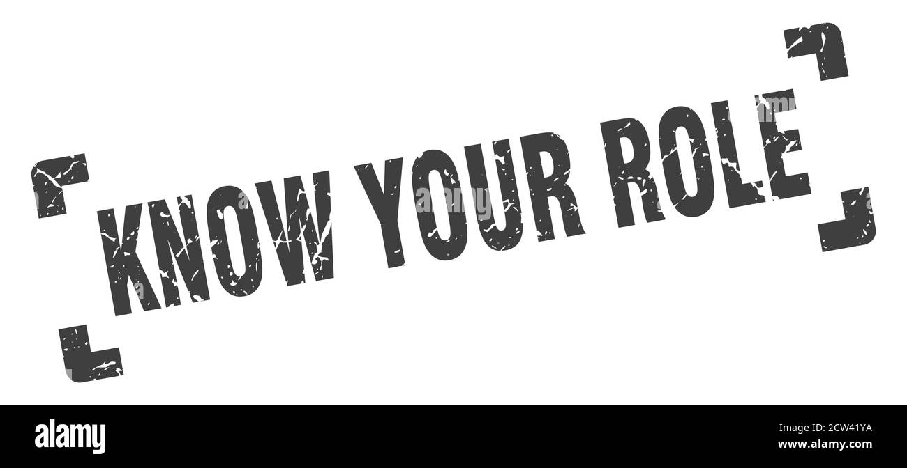 know your role stamp. square grunge sign on white background Stock ...