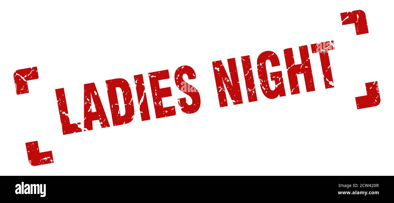 ladies night stamp. square grunge sign on white background Stock Vector ...