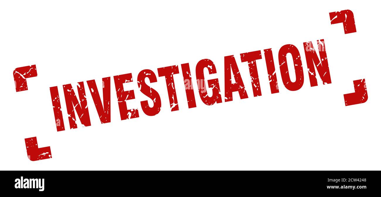 investigation stamp. square grunge sign on white background Stock ...