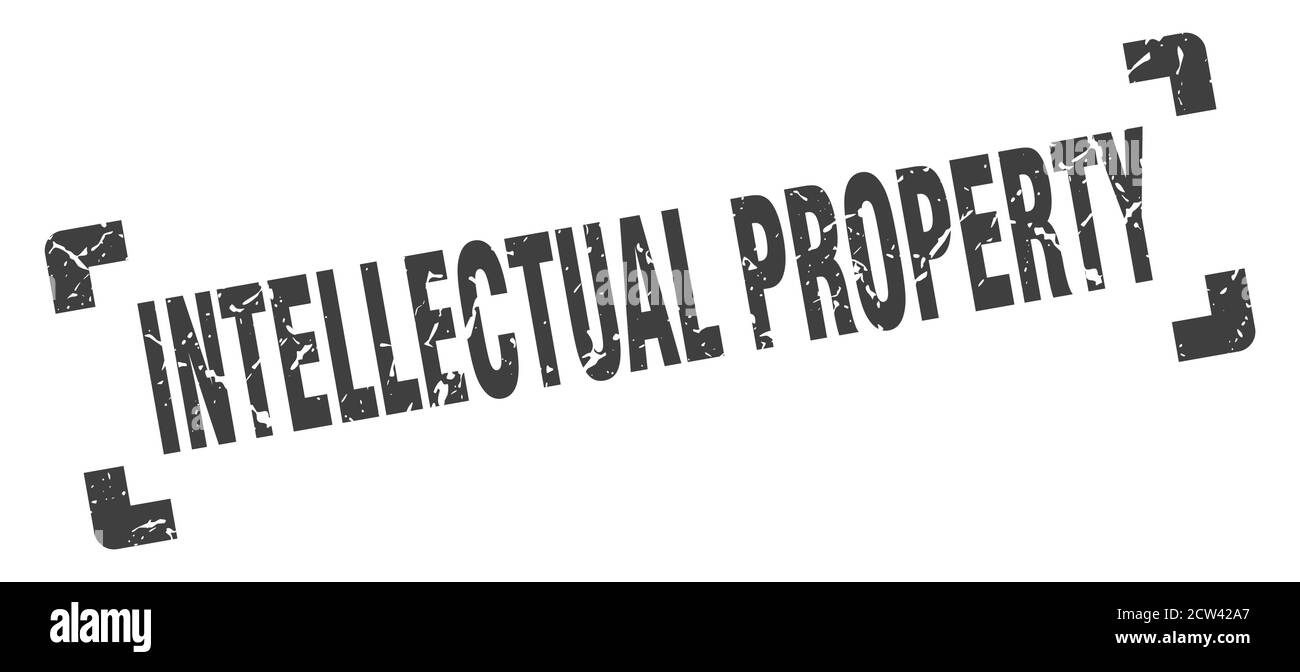 intellectual property stamp. square grunge sign on white background ...