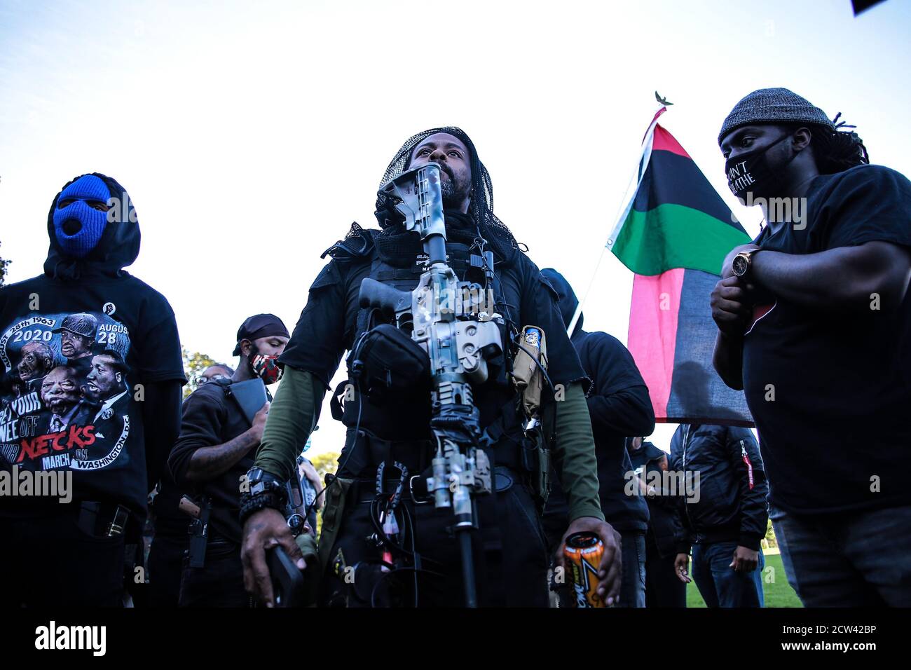 Portland, United States. 26th Sep, 2020. Members of the Black Rider ...