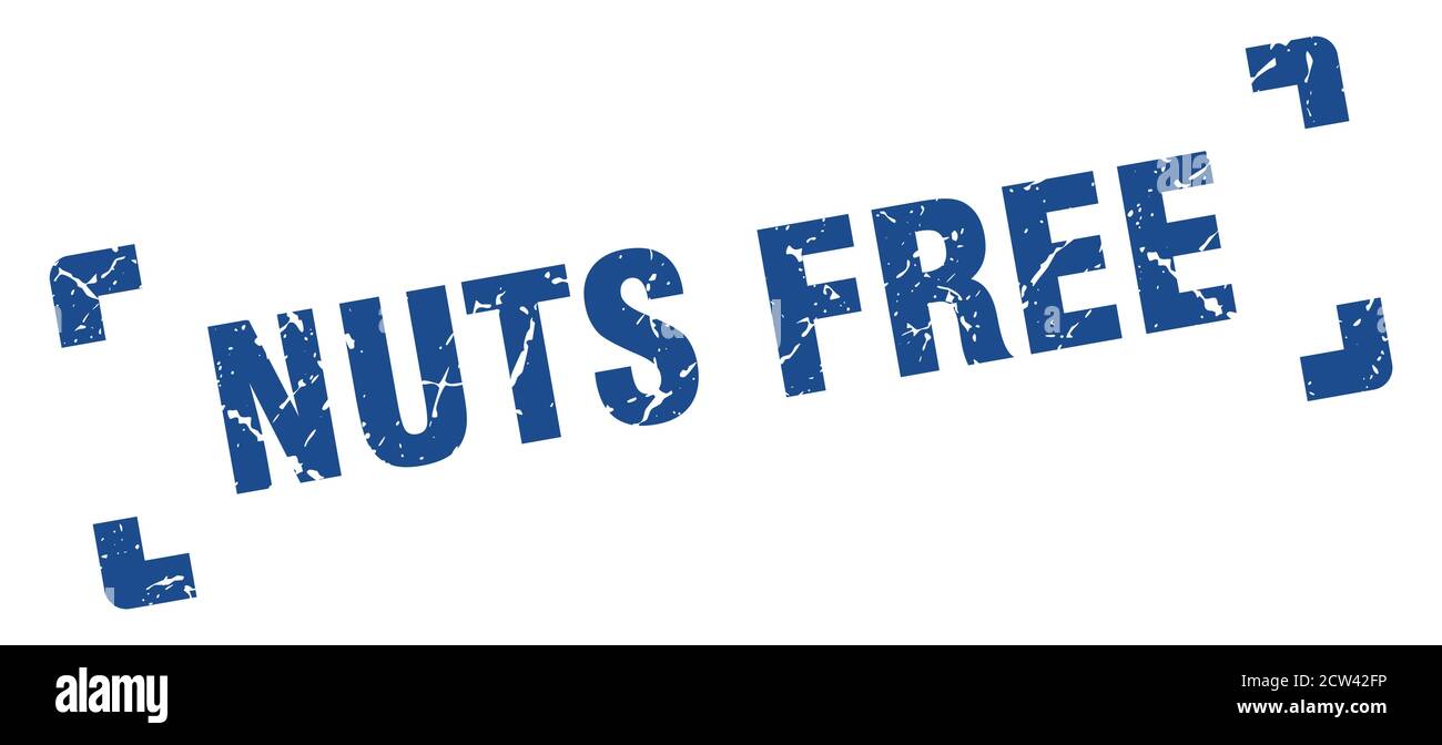 nuts free stamp. square grunge sign on white background Stock Vector ...