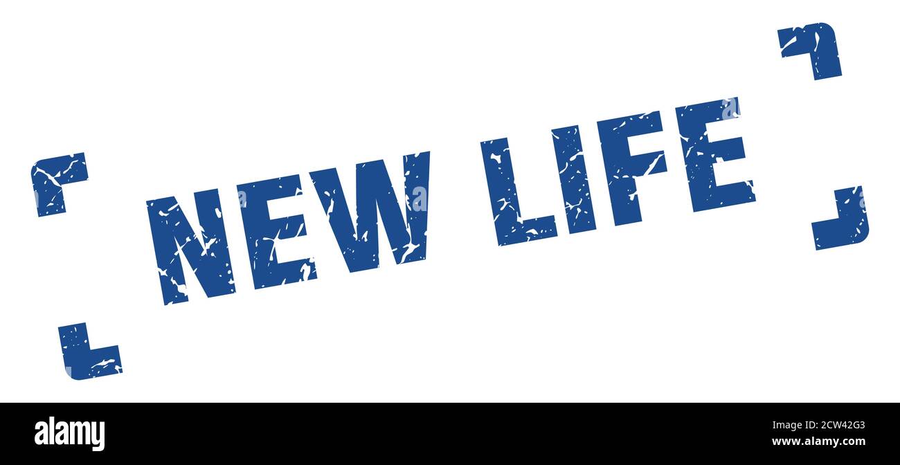 new life stamp. square grunge sign on white background Stock Vector ...