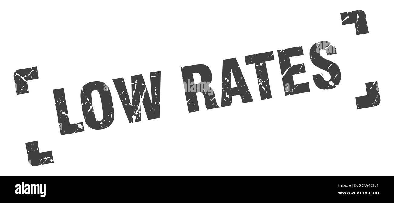 low rates stamp. square grunge sign on white background Stock Vector ...