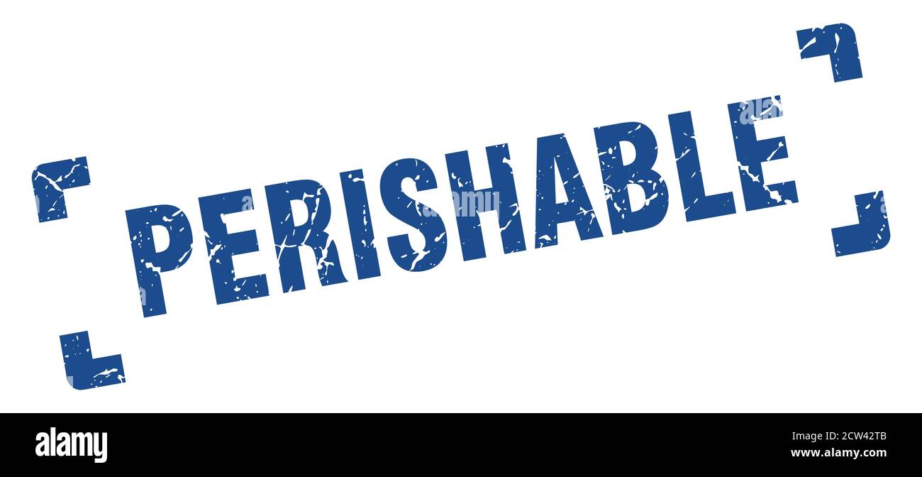 perishable stamp. square grunge sign on white background Stock Vector ...