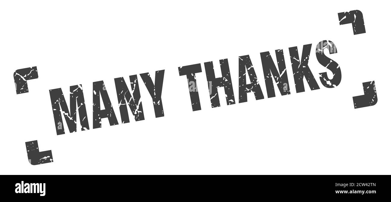 many thanks stamp. square grunge sign on white background Stock Vector ...