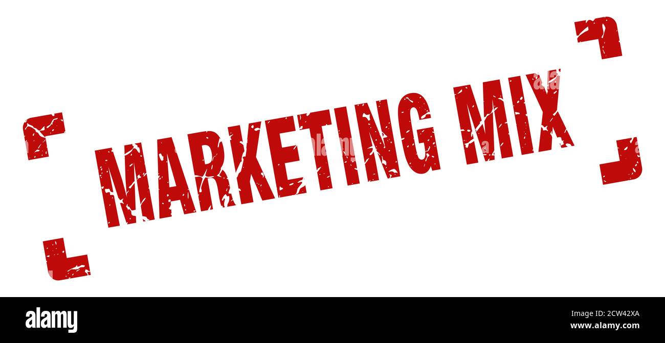 marketing mix stamp. square grunge sign on white background Stock ...