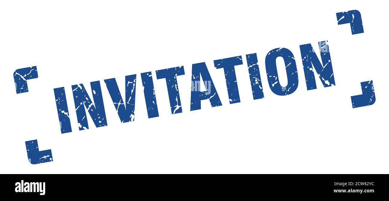 invitation stamp. square grunge sign on white background Stock Vector Image & Art - Alamy