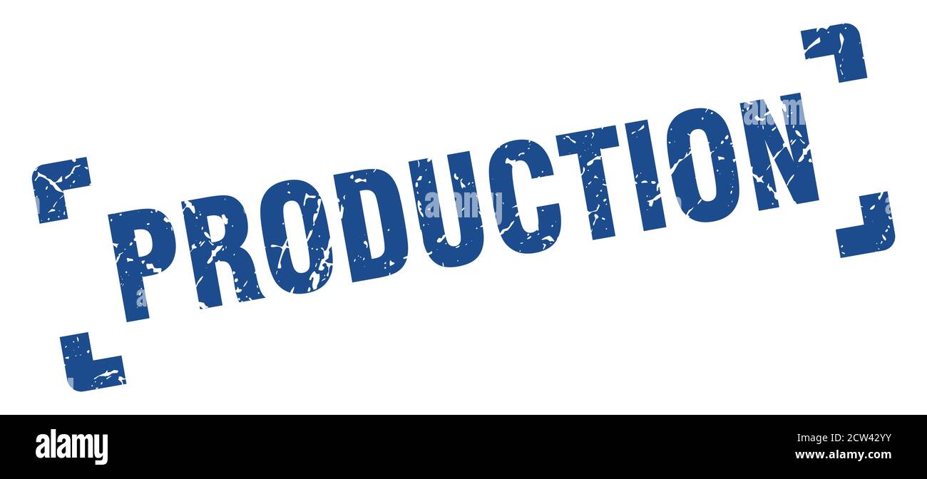 production stamp. square grunge sign on white background Stock Vector Image & Art - Alamy