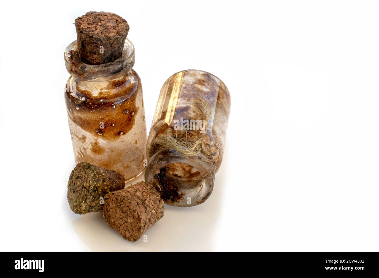 old potions with mold isolated on white background Stock Photo - Alamy