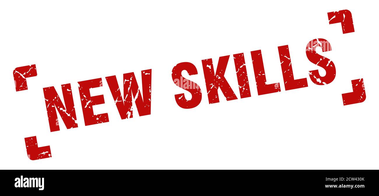 new skills stamp. square grunge sign on white background Stock Vector ...