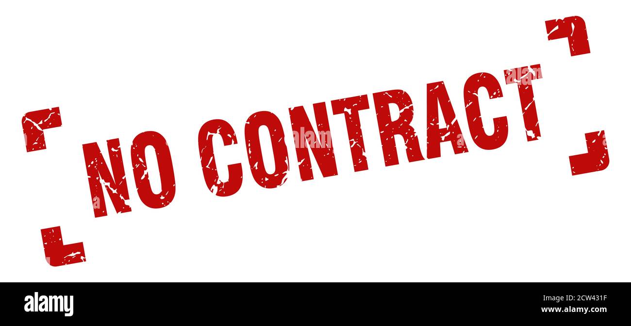 no contract stamp. square grunge sign on white background Stock Vector ...
