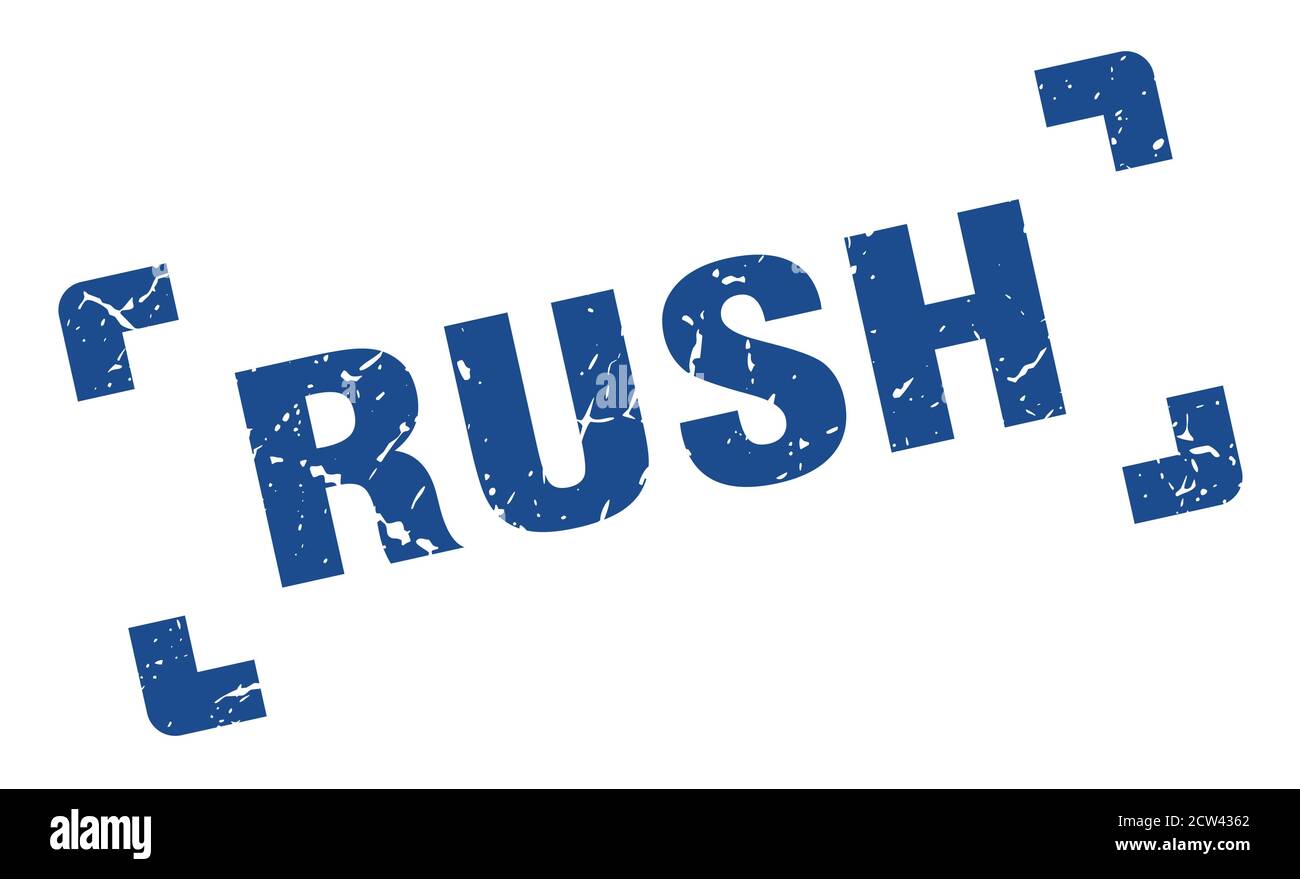 rush stamp. square grunge sign on white background Stock Vector Image ...