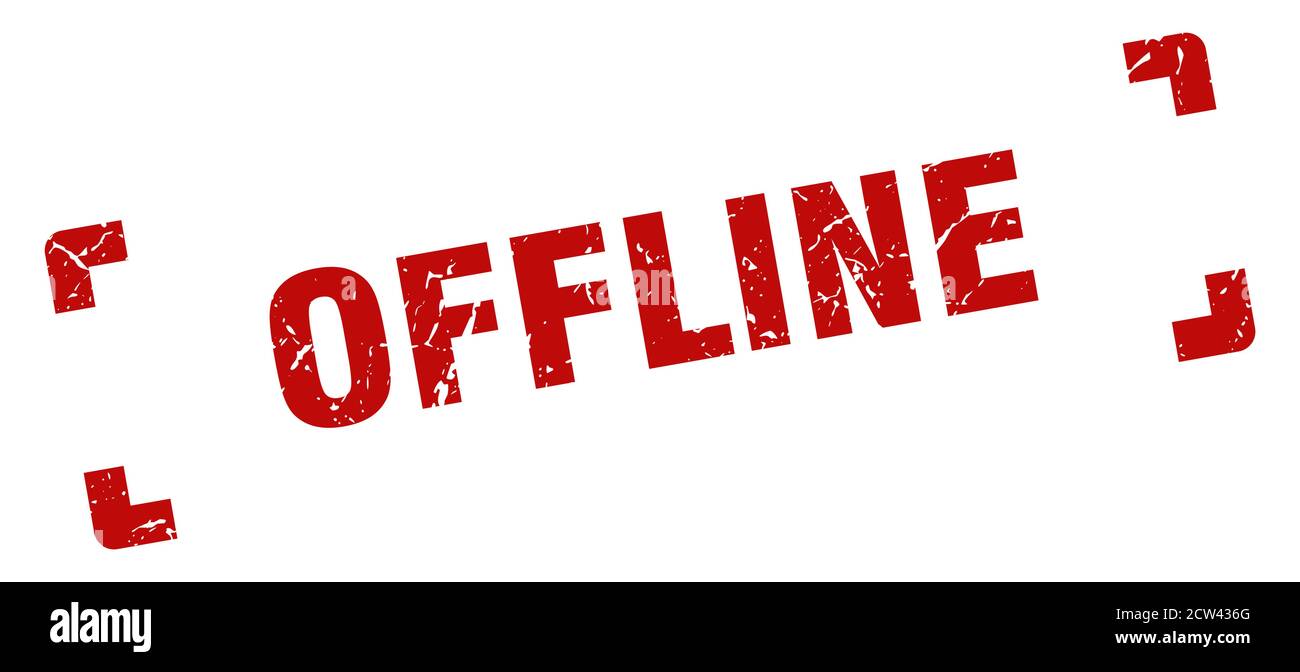 offline stamp. square grunge sign on white background Stock Vector ...