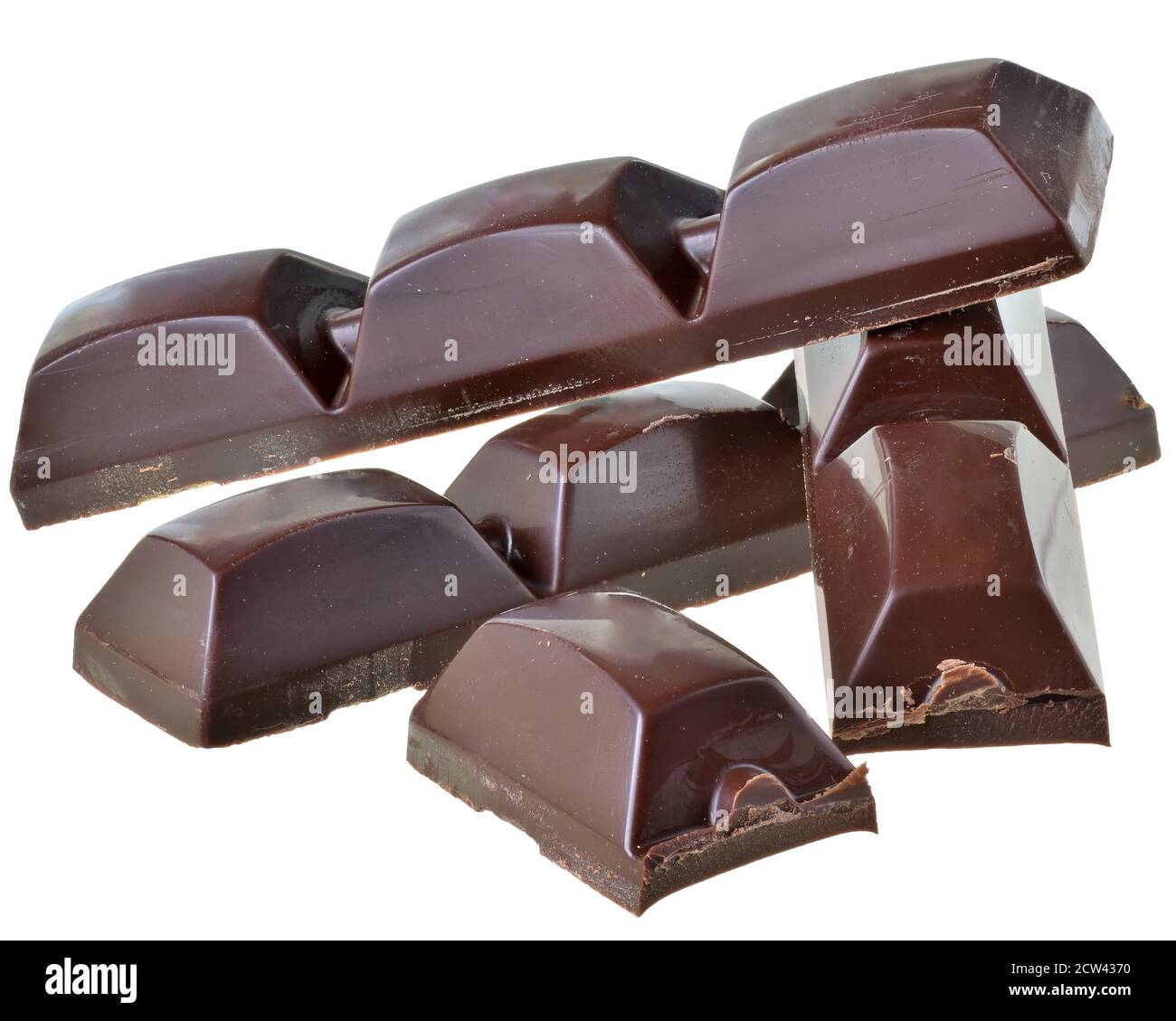 Broken chocolate bar isolated on a white background Stock Photo - Alamy