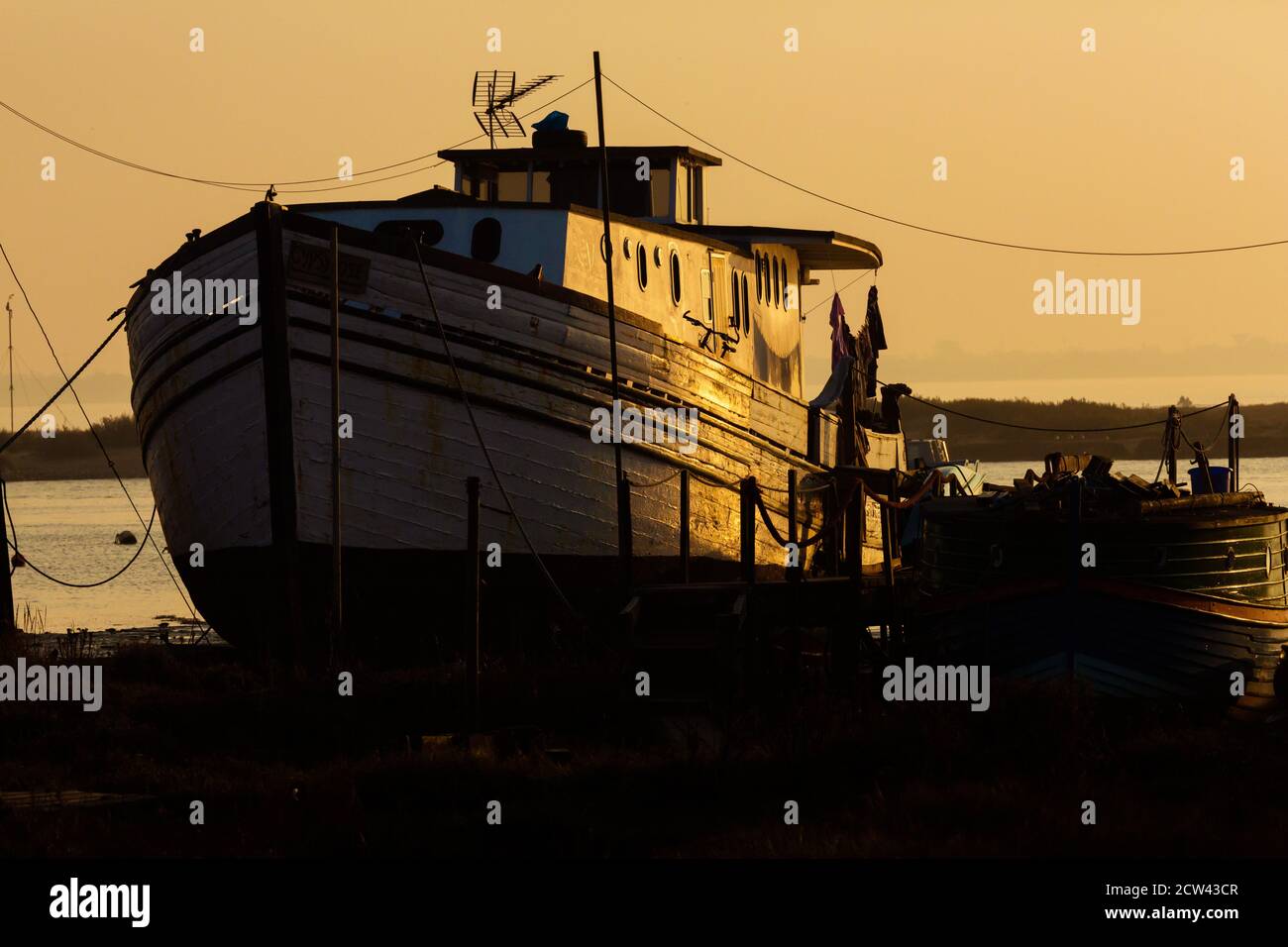 Boats on the coast of West Mersea, Essex, UK Stock Photo - Alamy