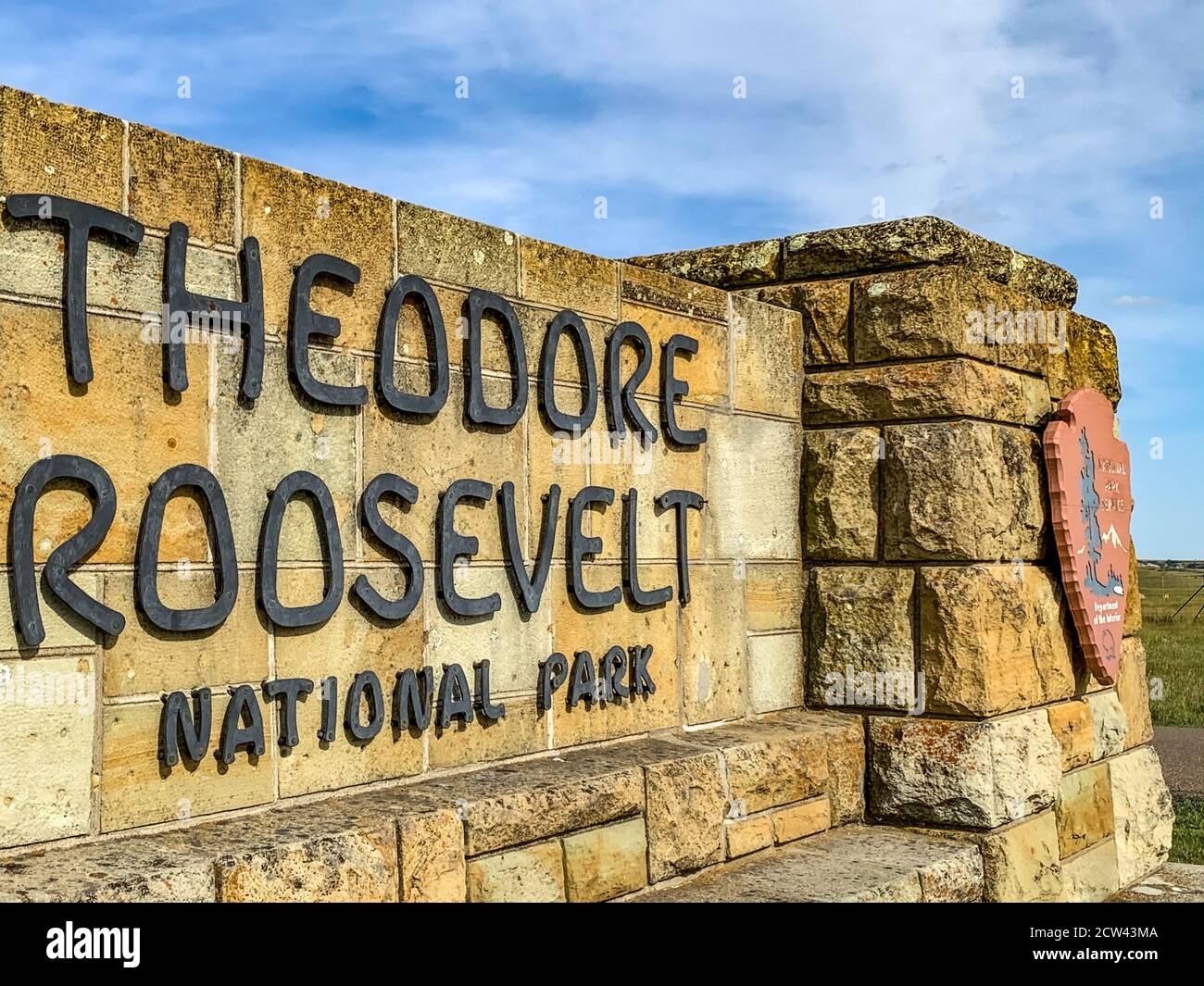 Standard entrance sign to a national park - a gateway to majestic views ...