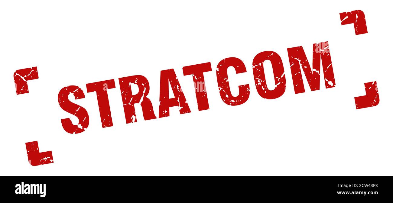 stratcom stamp. square grunge sign on white background Stock Vector ...