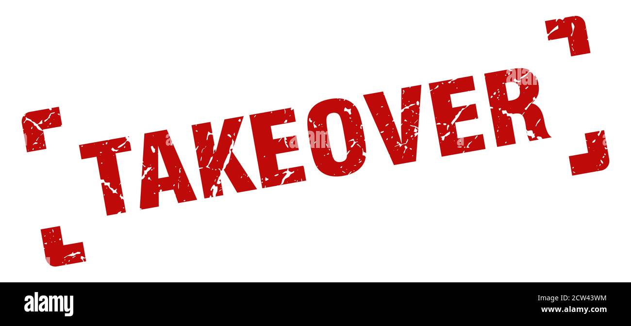 takeover stamp. square grunge sign on white background Stock Vector ...