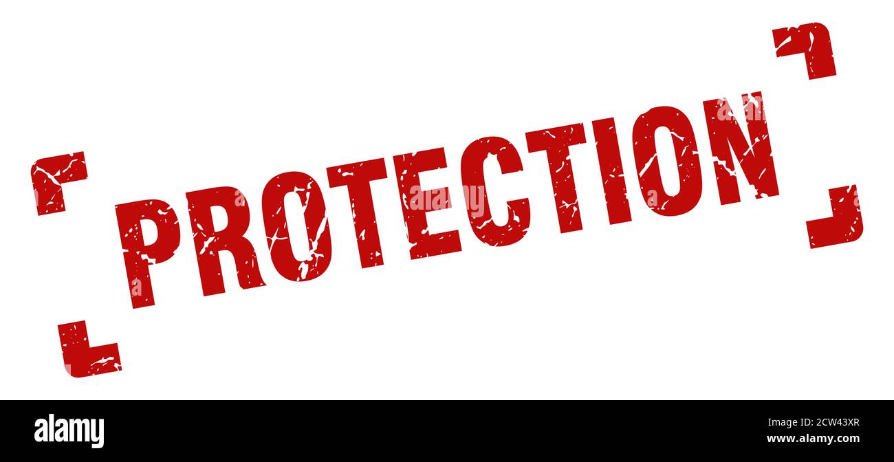 protection stamp. square grunge sign on white background Stock Vector ...