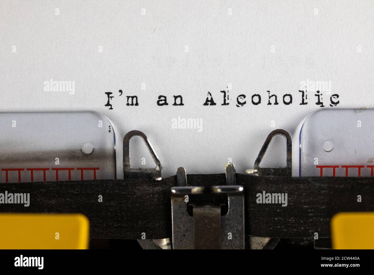 written on old typewriter with text I'm an alcoholic Stock Photo - Alamy