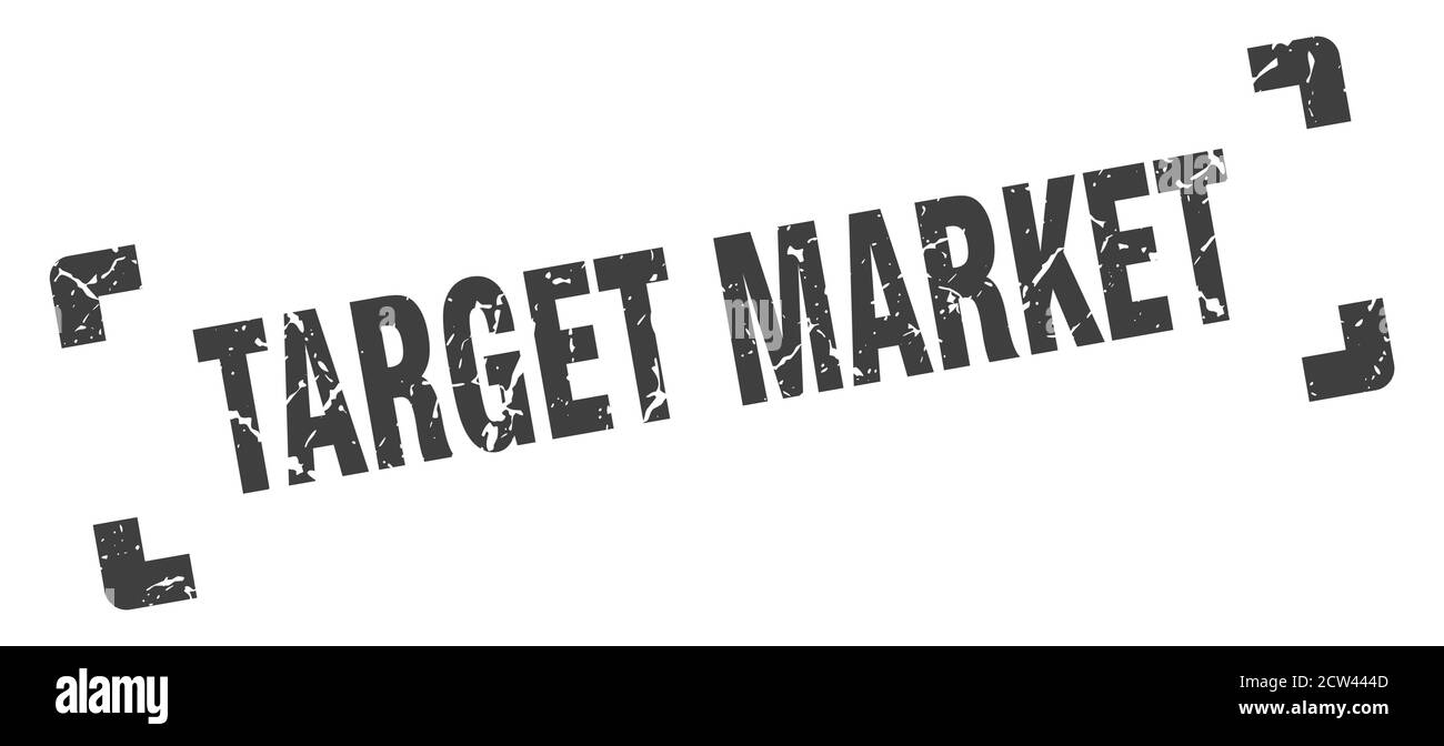 target market stamp. square grunge sign on white background Stock ...