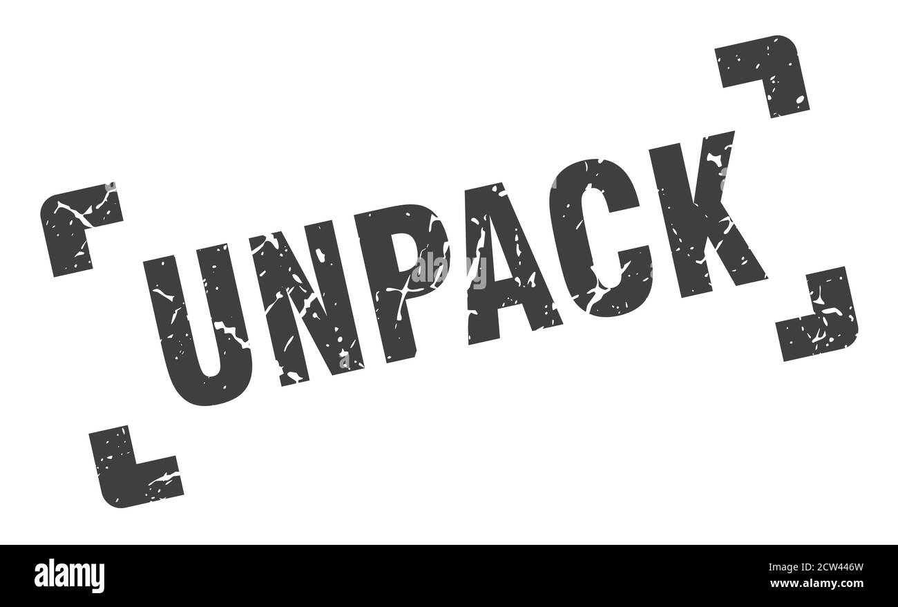 unpack stamp. square grunge sign on white background Stock Vector Image ...