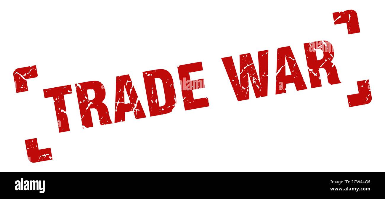 trade war stamp. square grunge sign on white background Stock Vector ...