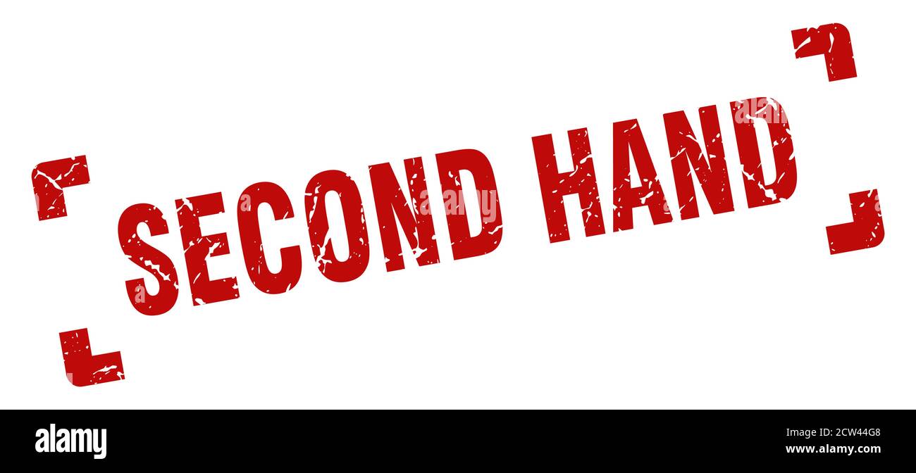 second hand stamp. square grunge sign on white background Stock Vector ...