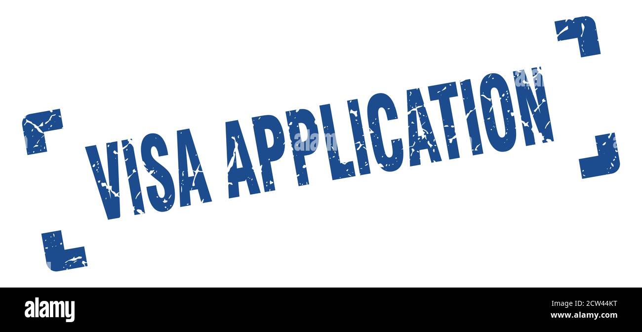 visa application stamp. square grunge sign on white background Stock ...