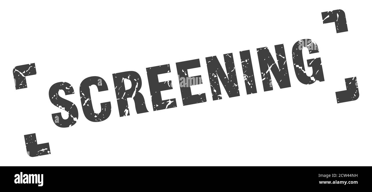 screening stamp. square grunge sign on white background Stock Vector ...