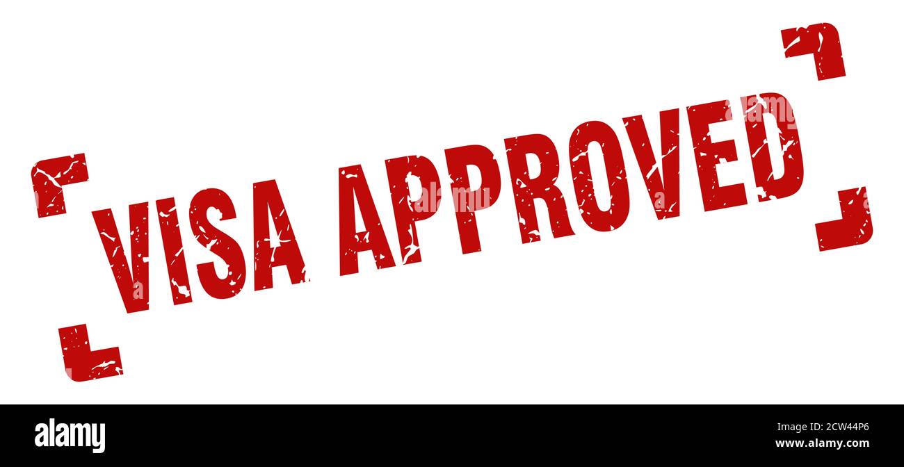 visa approved stamp. square grunge sign on white background Stock ...