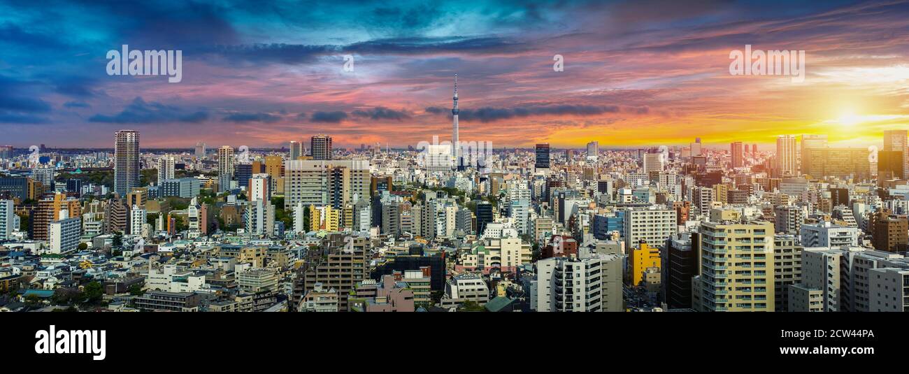 Panorama city tokyo in sunset hi-res stock photography and images - Alamy